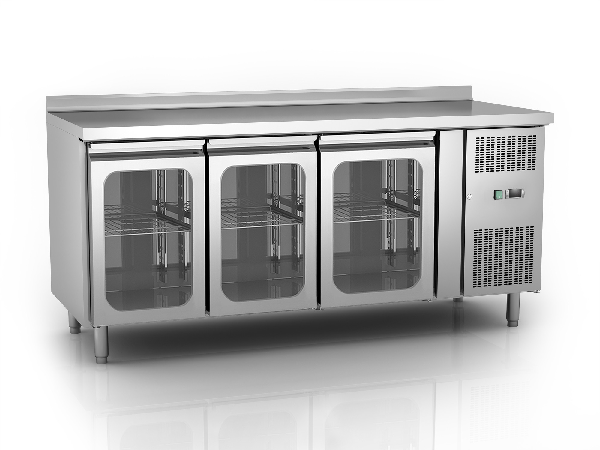 Under Counter Three Glass Door Chillers , Restaurant Cooler GN3100TN/G